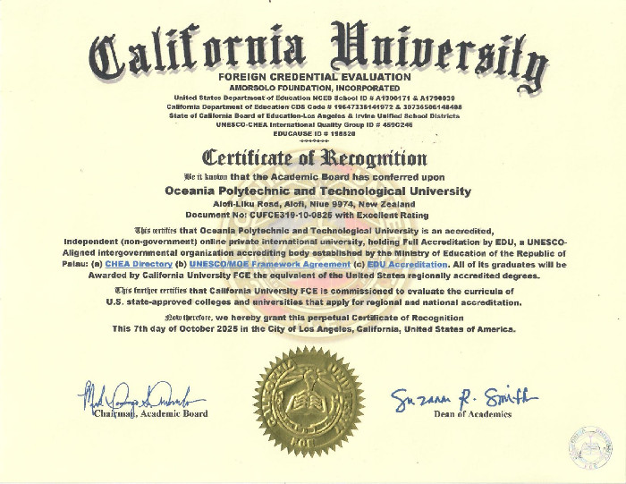 OPTU Granted Perpetual Certificate of Recognition by California ...